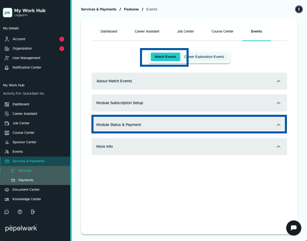 How to Enable the Match Events Module in Org Portal – pepelwerk
